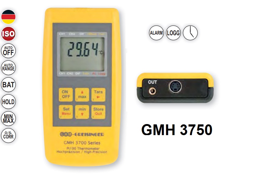 GMH 3750 digitální teploměr s dataloggerovou funkcí pro výměnné snímače ...